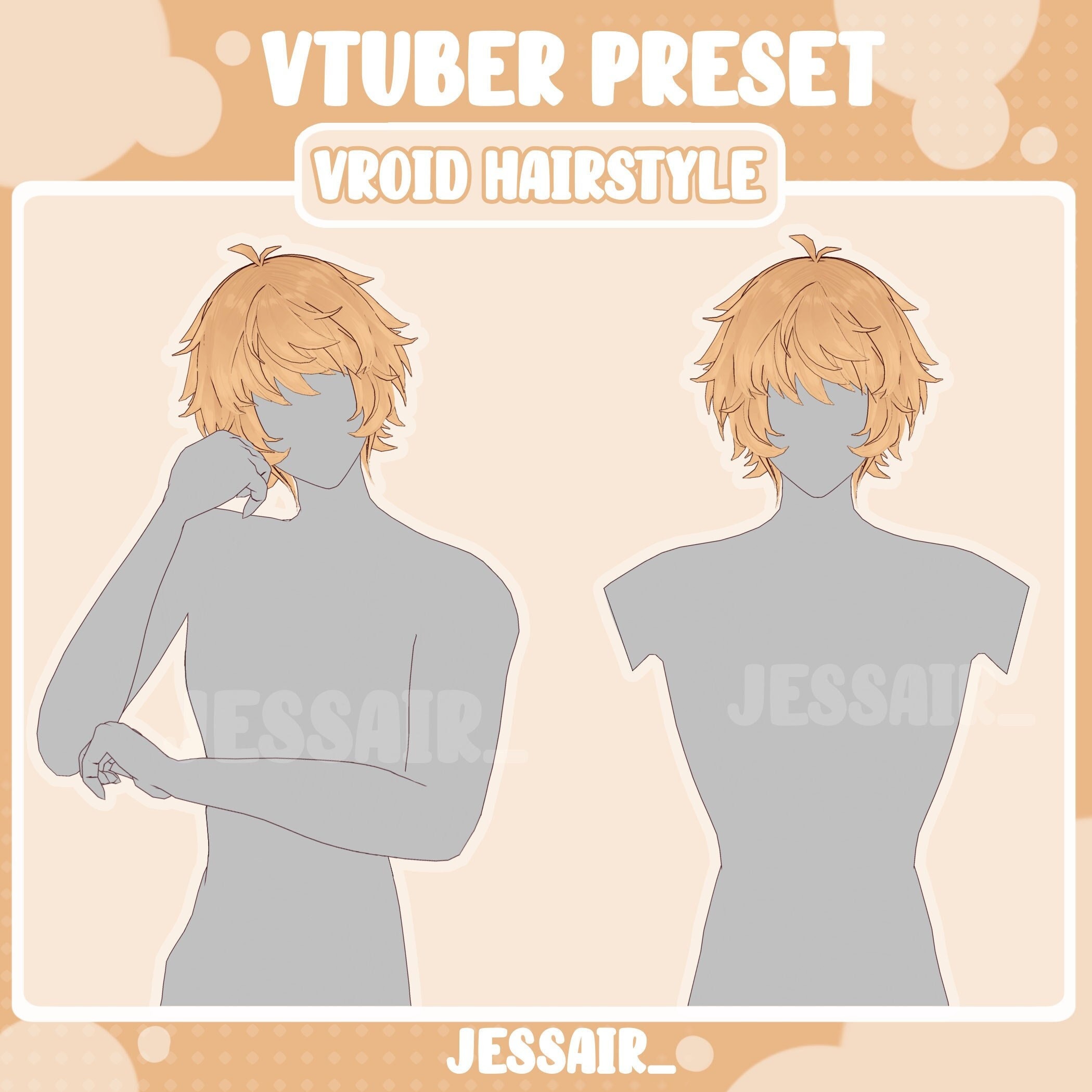 MALE HAIR PRESET | Vroid Male Model,vtuber Assets, Male Preset, Vtuber ...