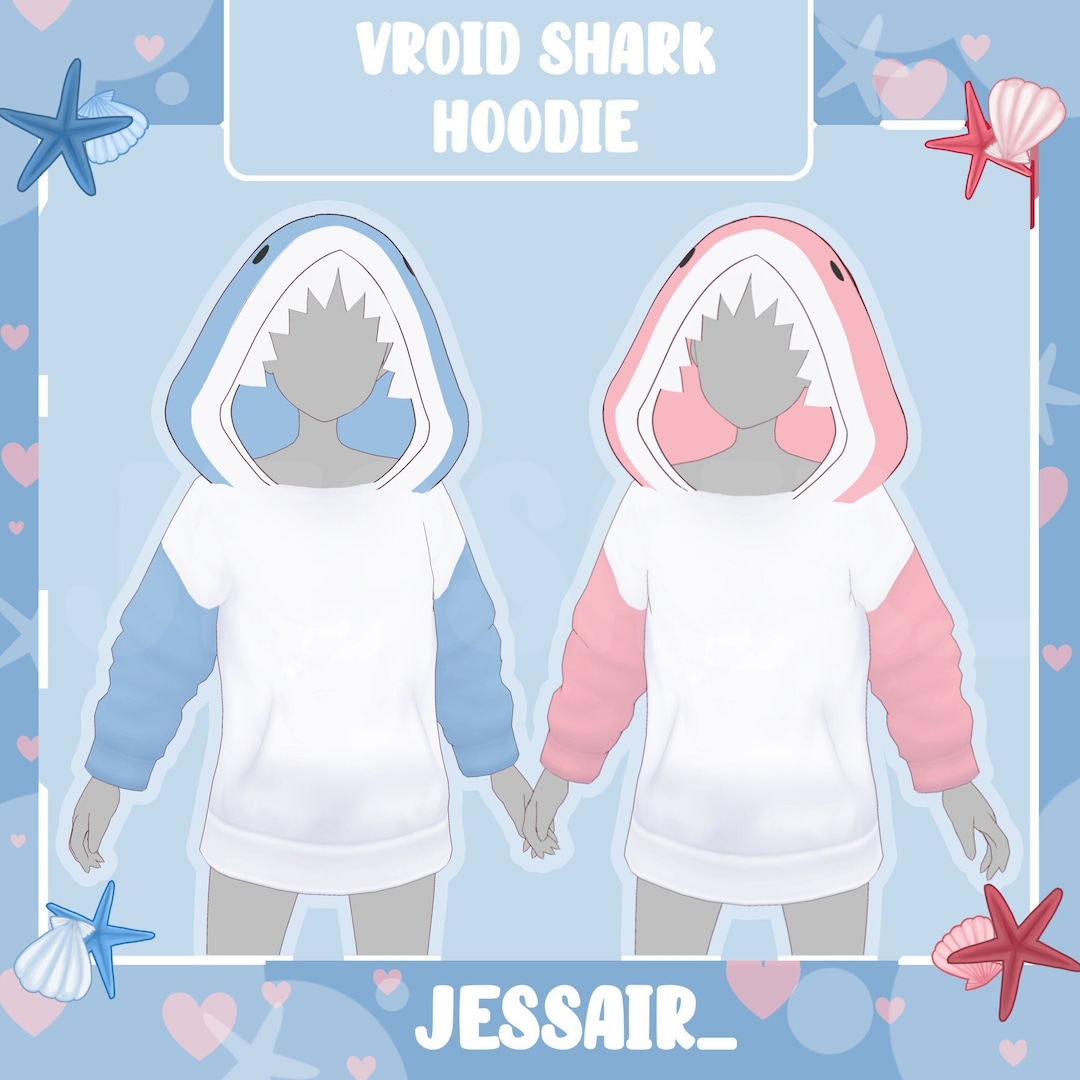 VROID | Shark Hoodie for Vtuber Models | All Included | Cute Preset ...