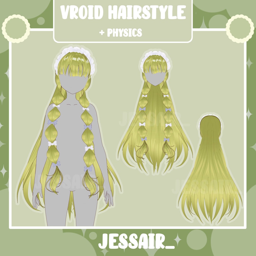 HAIRSTYLE PRESET | Long Hair With Lace Accessorie and Ribbons for Vroid ...