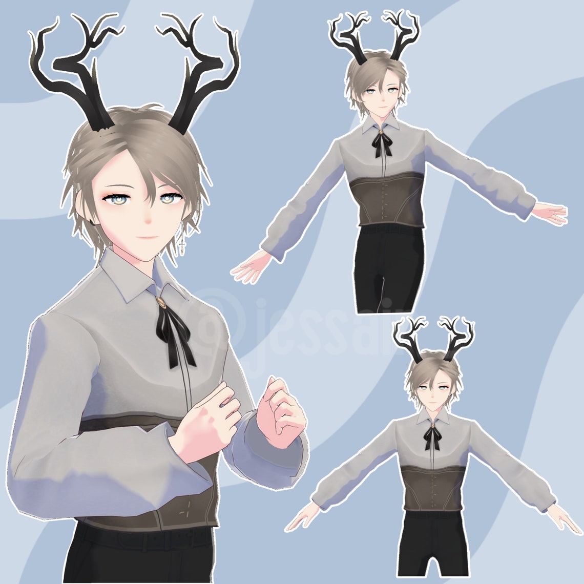 MALE VTUBER CUSTOMIZABLE Models Vroid Vroid Commission - Etsy