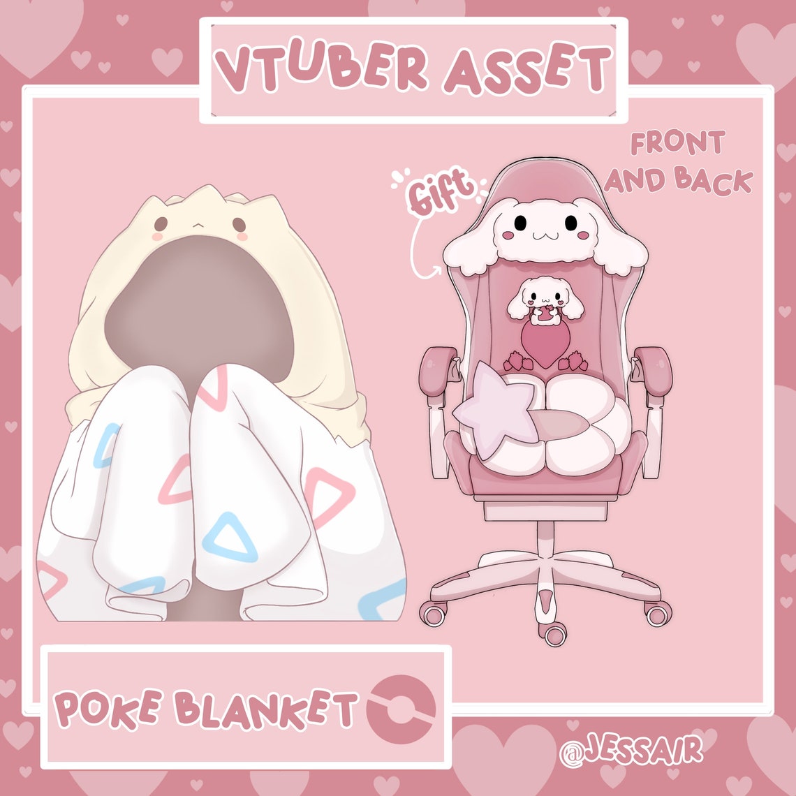 POKEMON VTUBER ASSETS | Pink Pokemon, Cute | Blankets for 2d, 3d, Vroid ...