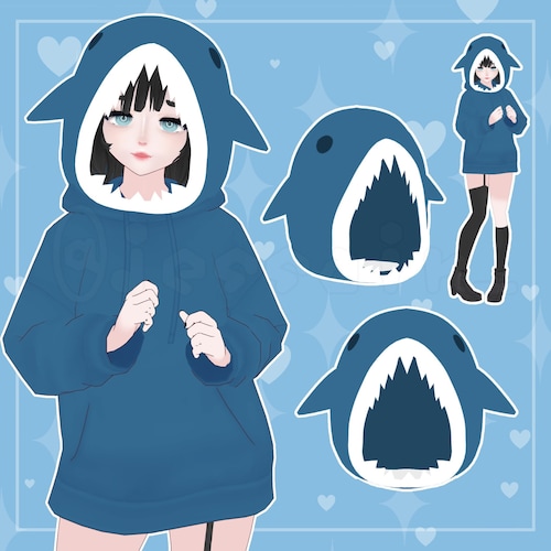 Cute Blue Bunny Blanket VTUBER ASSET Live 2D Vroid 3D Models - Etsy