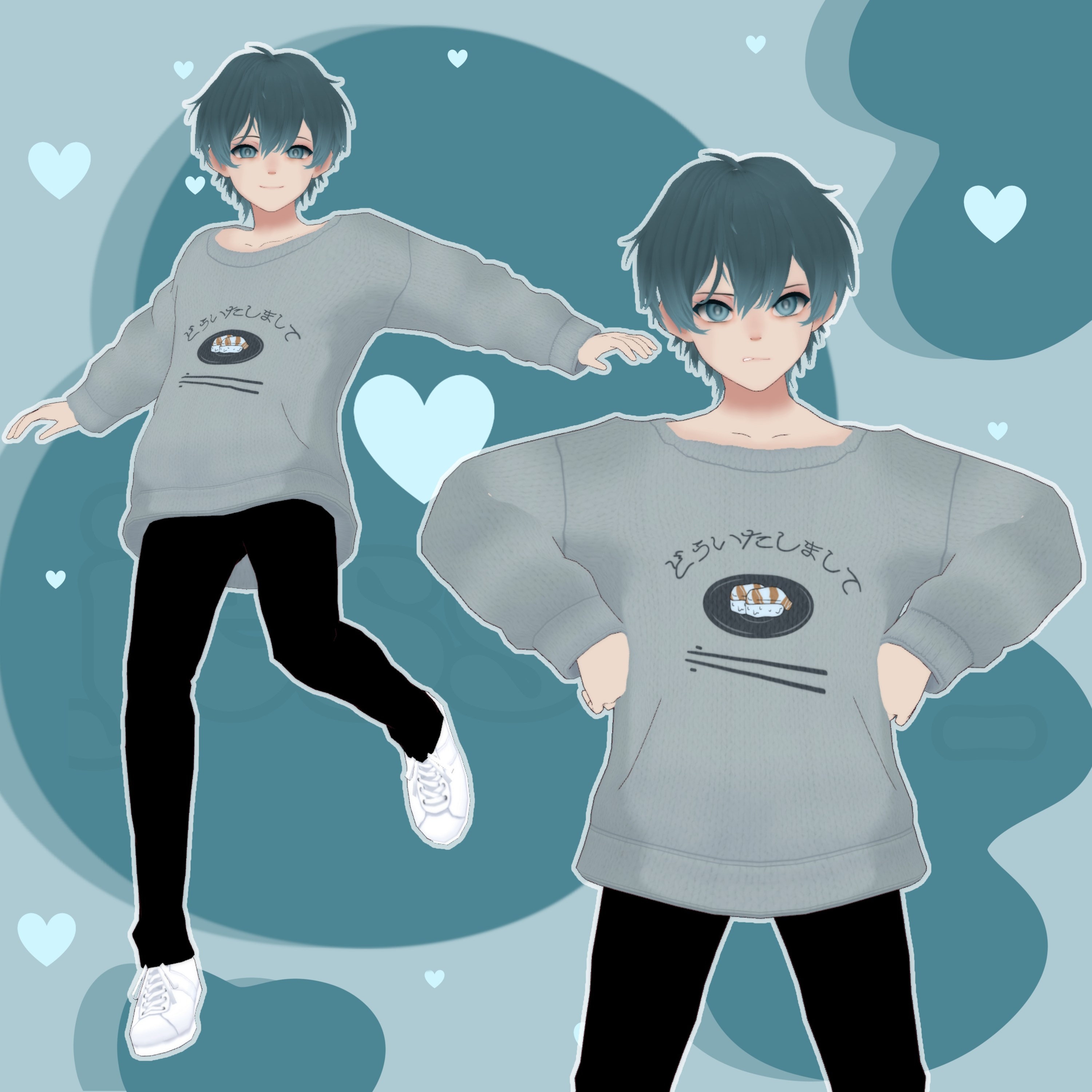 MALE VTUBER CUSTOMIZABLE Models Vroid Vroid Commission - Etsy