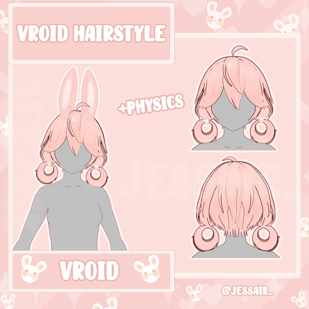 Vroid Hairstyle Preset | Female Cute Bunny Hairstyle | Vroid Hair ...