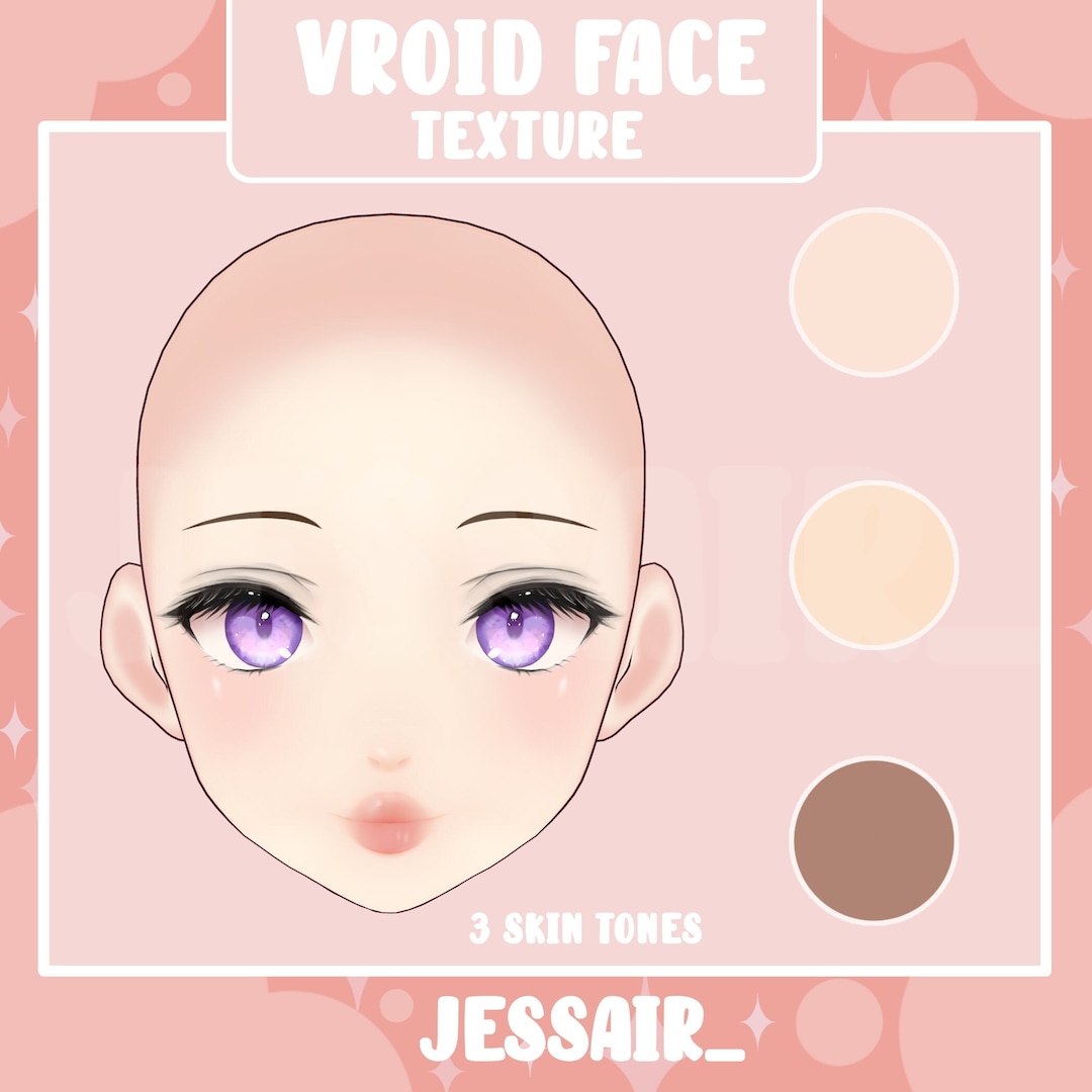 Vroid Face Texture | Vtuber, Vtuber Assets, Vtuber Makeup - Etsy