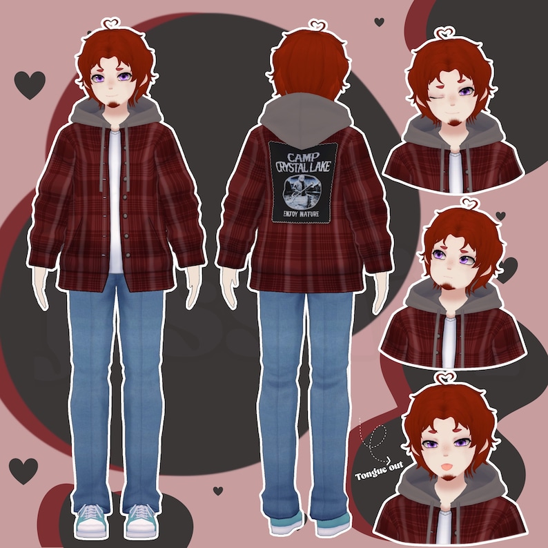 MALE VTUBER CUSTOMIZABLE Models Vroid Vroid Commission - Etsy