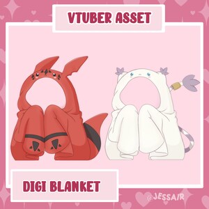 DIGIMON VTUBER ASSETS Cute Blankets for 2d,3d,vroid Models | Tailmon ...