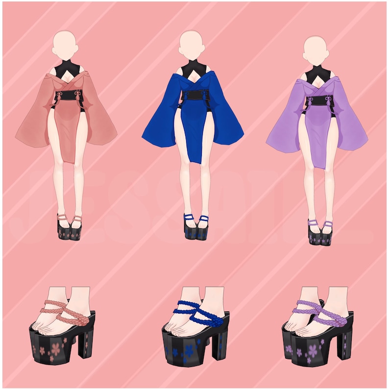 VROID Short Kimono | Texture | Cute | Vroid Clothes and Textures ...