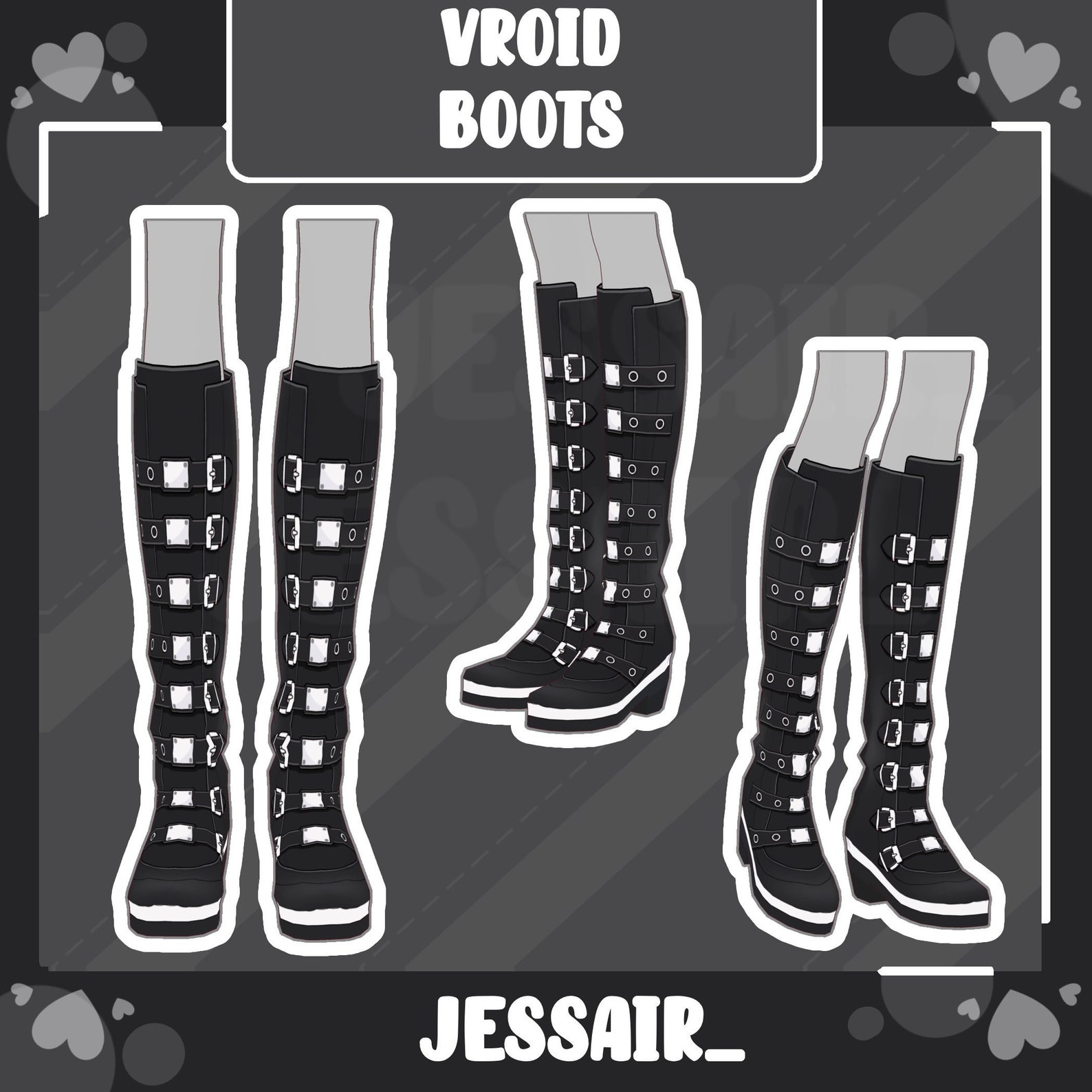 VROID BOOTS | Boots | Black | Punk & Aesthetic | Kpop Style - Etsy