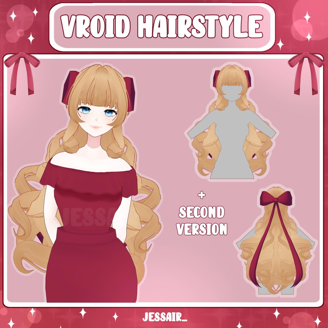 VROID Hairstyle Preset | Long Curly Cute Hairstyle With PHYSICS ...