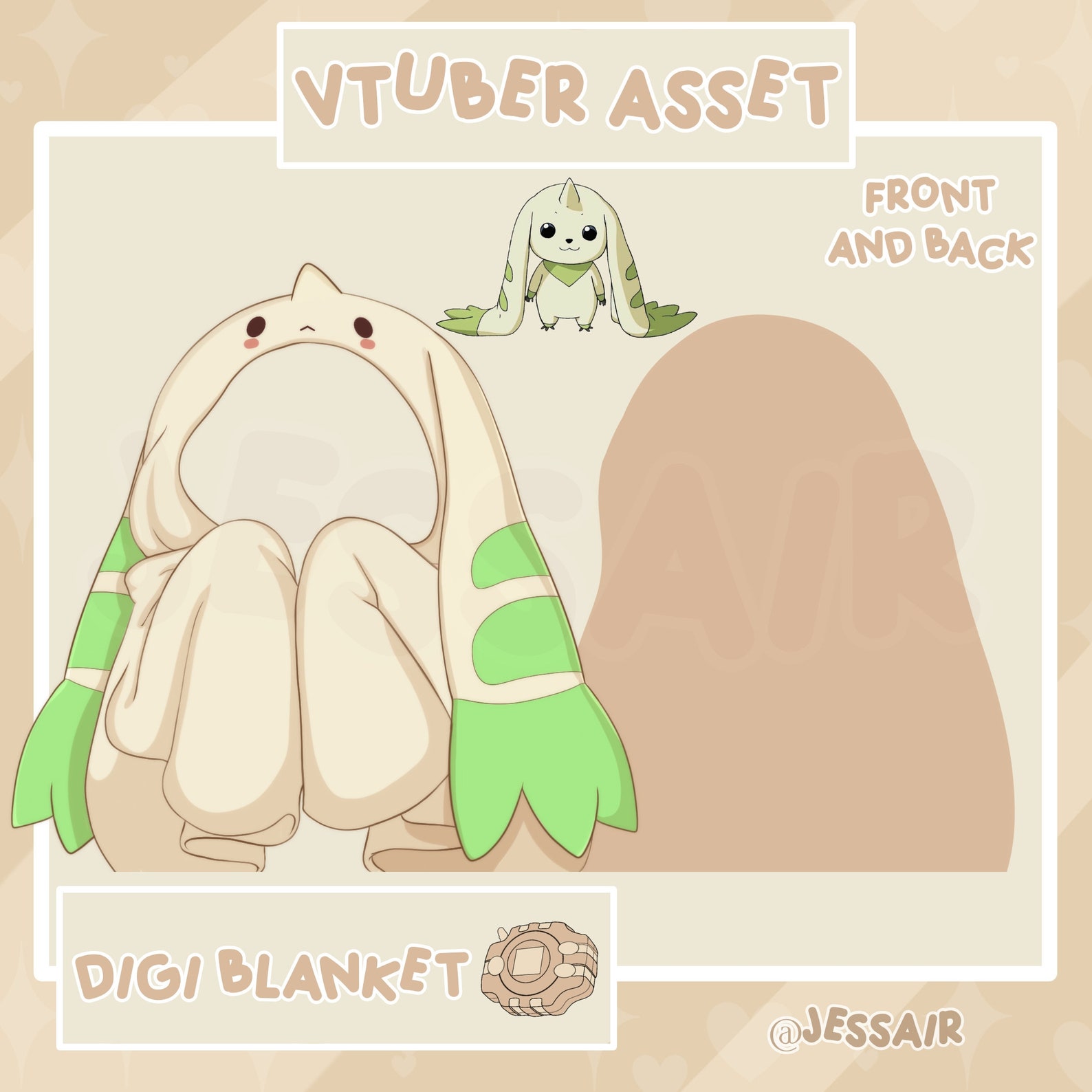 DIGIMON VTUBER ASSETS Cute Blankets for 2d,3d,vroid Models - Etsy