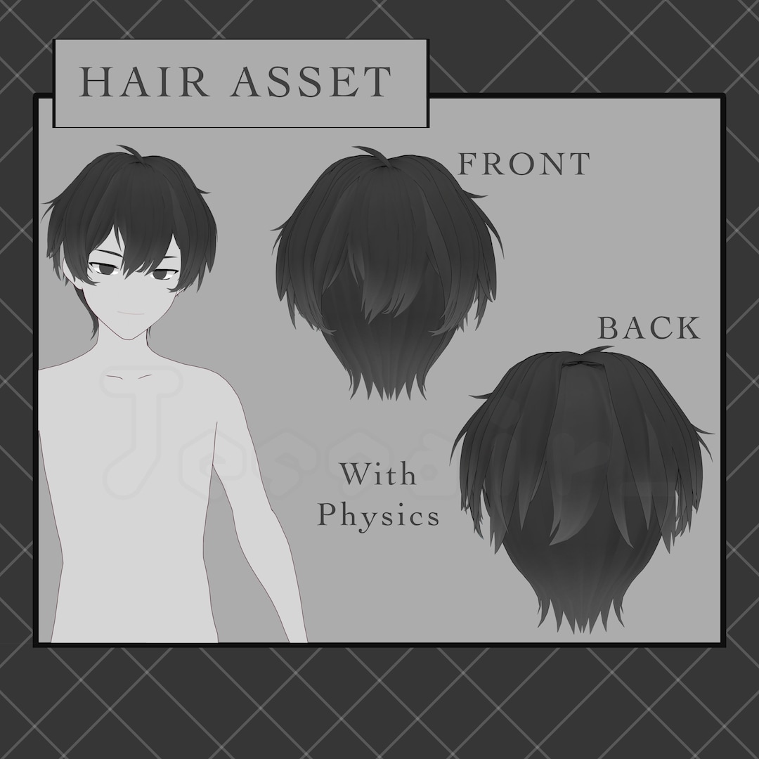 MALE HAIR PRESET | Vroid Male Model,vtuber Assets, Male Preset, Vtuber ...