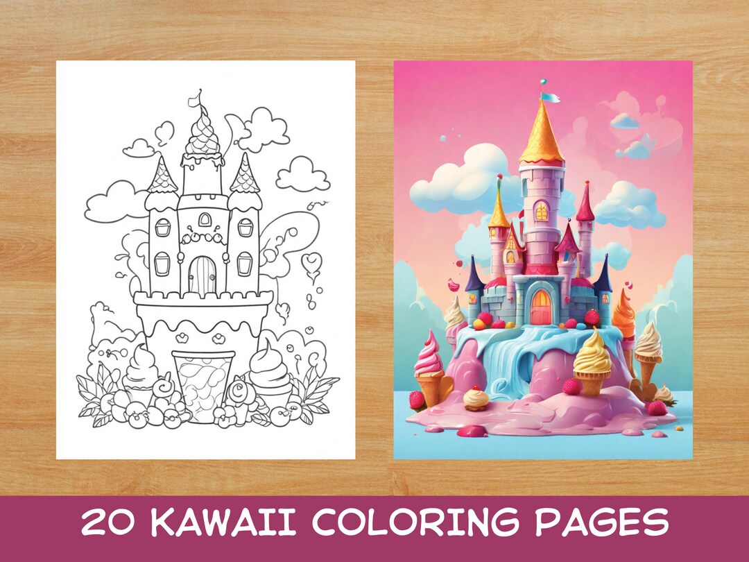 Kawaii Coloring Pages for Kids and Adults, Cozy Coloring Pages, Cute ...