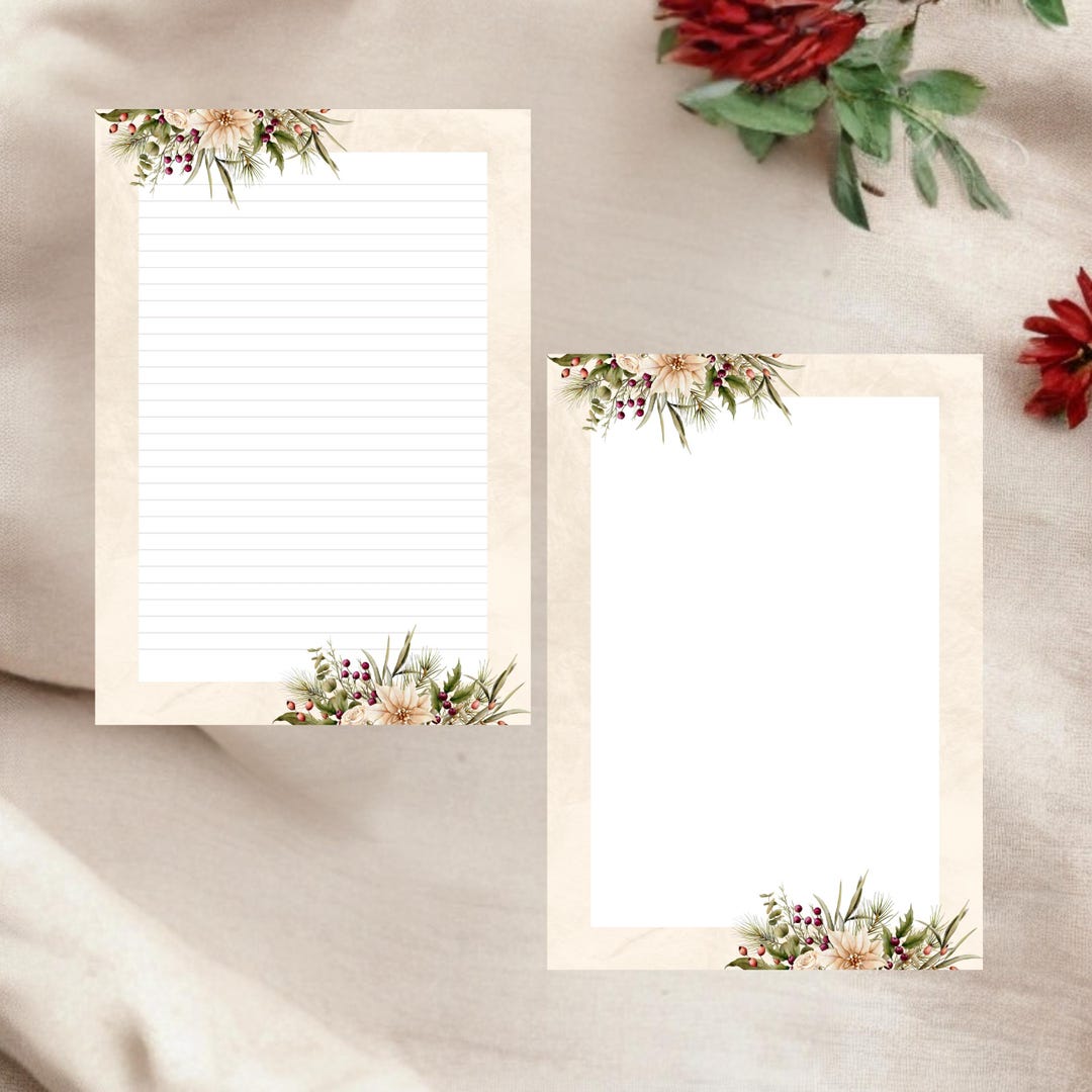 Christmas Winter Stationary Letter Digital Product Instant Download ...