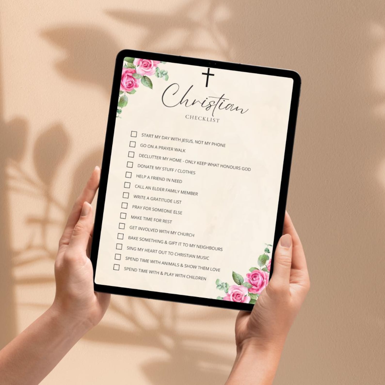 Floral Christian Checklist | Digital Download | Printables | Planner ...