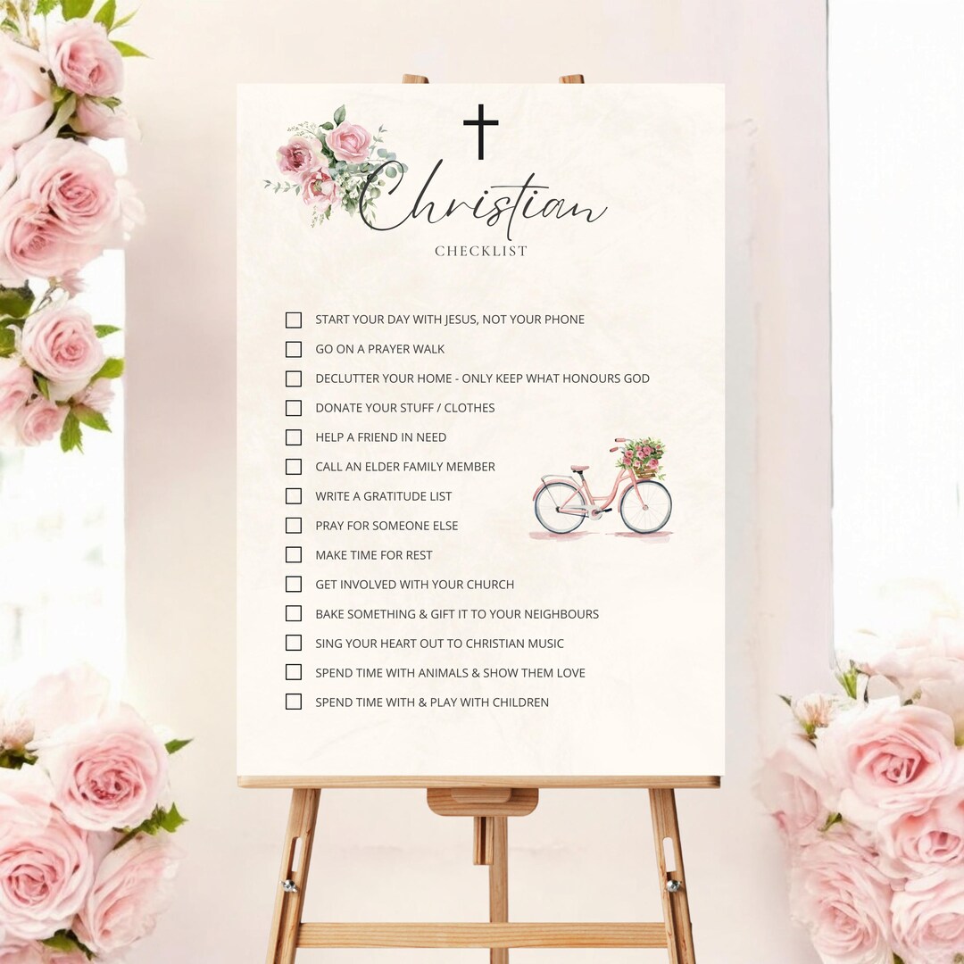 Floral Christian Checklist Instant Download Printable Planner Christian ...