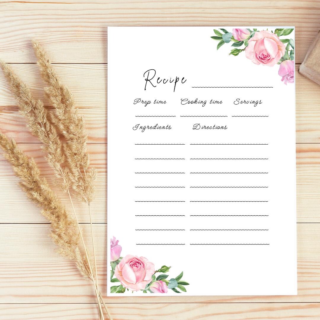 Floral Baking Recipe Card: Cottagecore Homemaker - Etsy