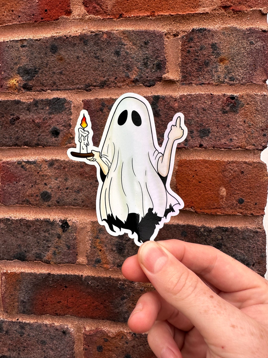 Holographic Ghost Got Attitude Halloween Ghost Flipping - Etsy