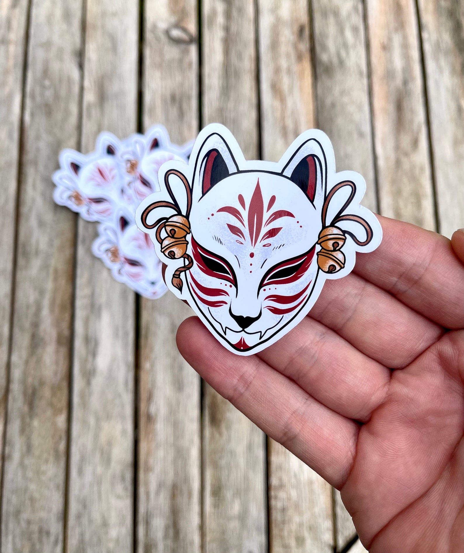 Kitsune Mask Sticker Kitsune Mask Japanese Kitsune Mask - Etsy UK
