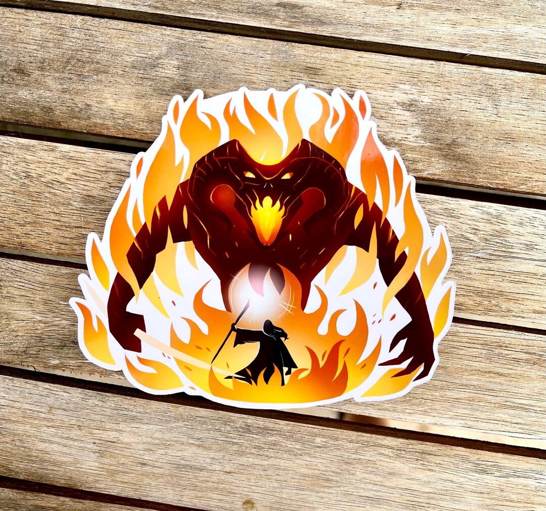 LOTR Balrog Gandalf Battle Sticker - Etsy UK