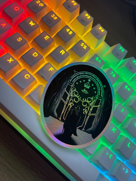 LOTR Holographic Sticker Moria Gate Sticker Gandalf Art - Etsy