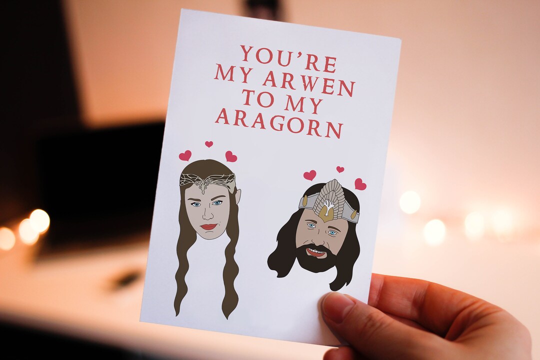 LOTR Valentines Love Card Arwen and Aragorn - Etsy UK