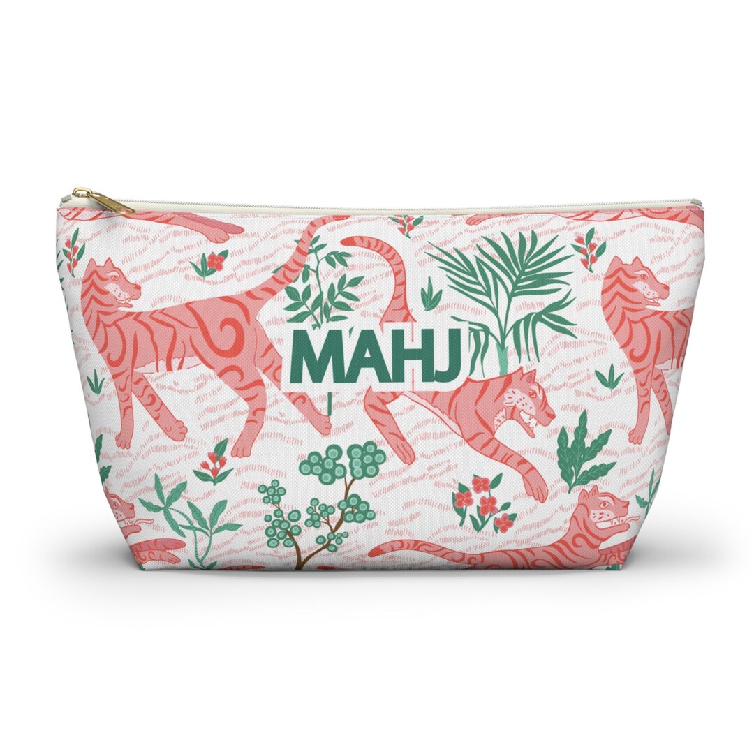 Mahjong Tile Bag - Canvas Zip Pouch - Mahj Tile Tote - Mahjong Gift ...