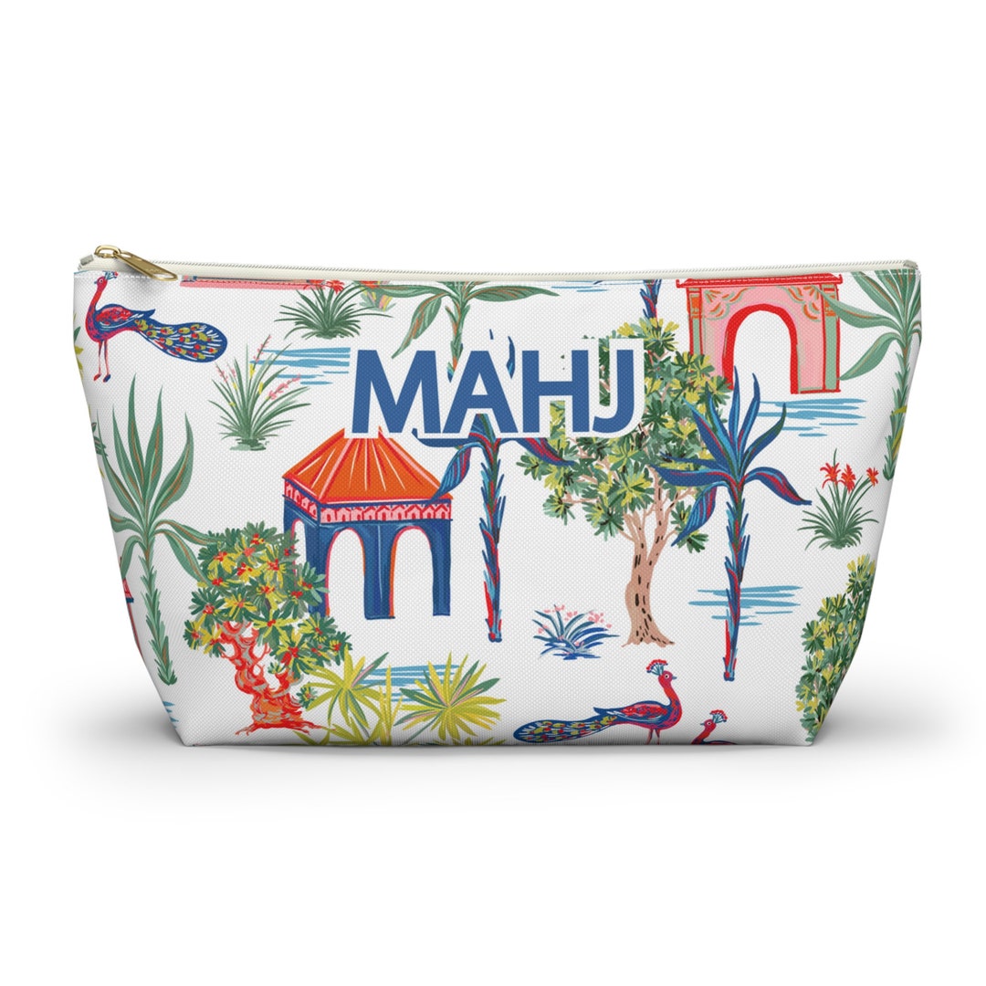 NEW! Mahjong Tile Bag - Toile - Canvas Zip Pouch - Mahj Tile Tote ...