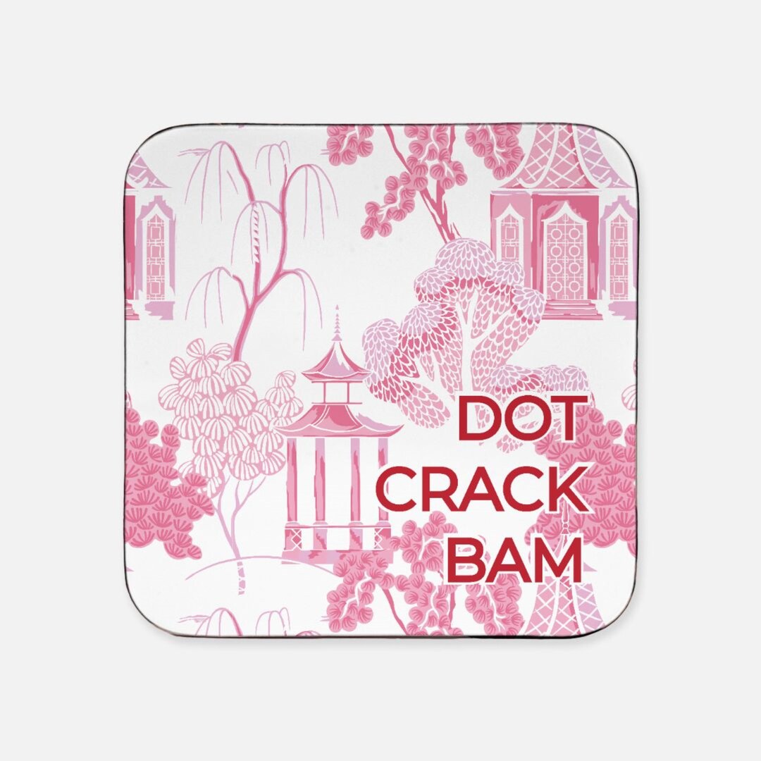 Mahjong Coaster Set - Dot Crack Bam - Pink and White - Set of 4 - Etsy