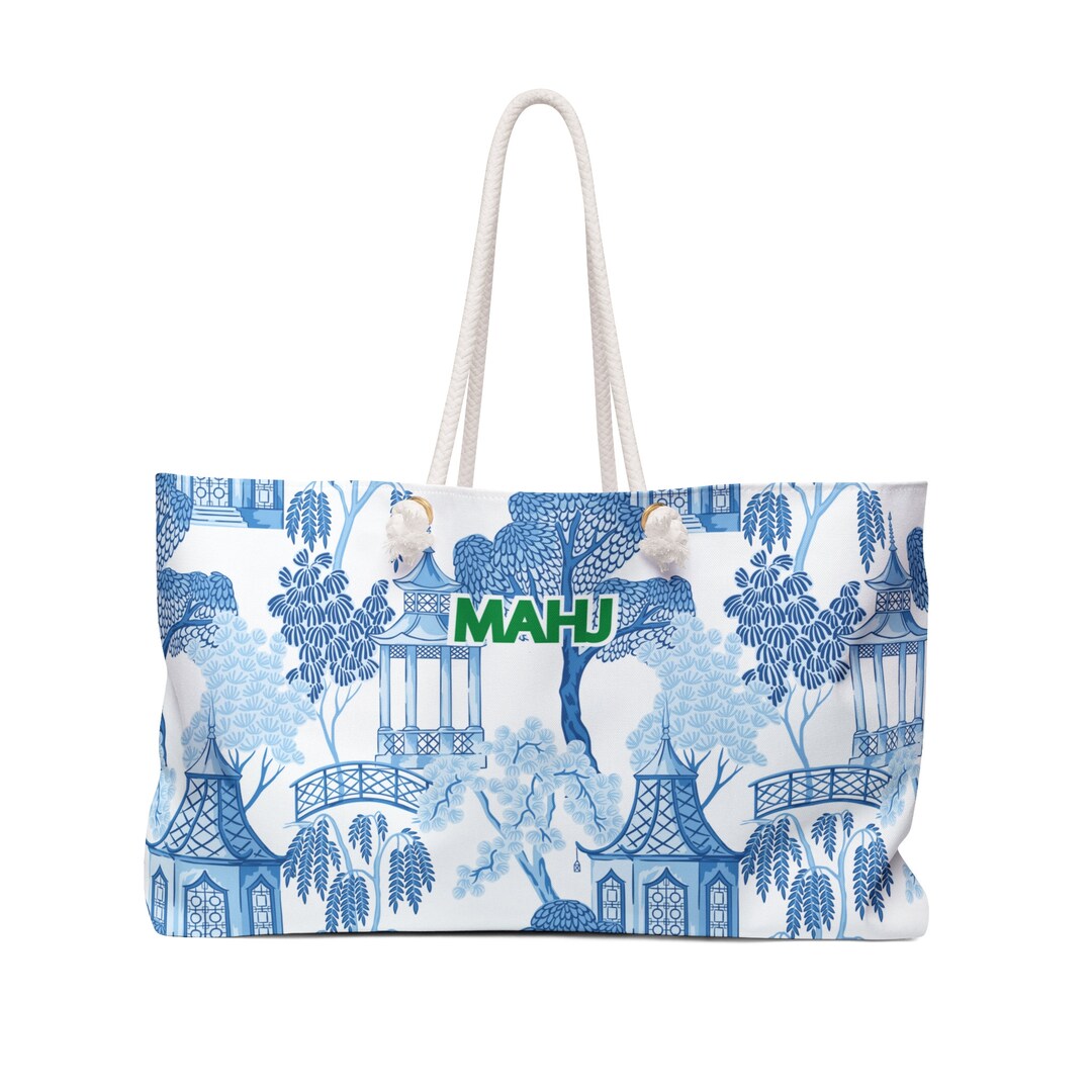 Mahjong Tote Bag - Carry All - Perfect Mahj Gift - Blue Chinoiserie ...
