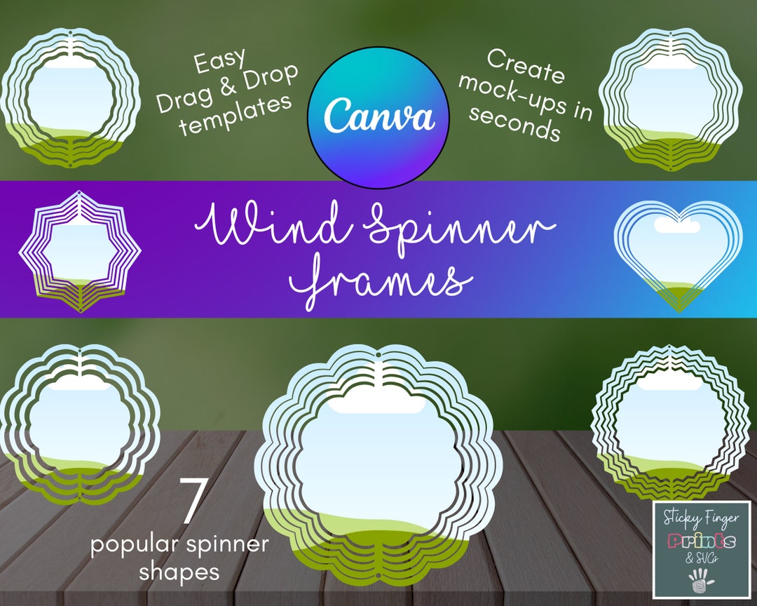 Wind Spinner Custom Editable Template Drag and Drop Canva Frames Bundle ... Wind Spinner Custom Editable Template Drag and Drop Canva Frames Bundle ...