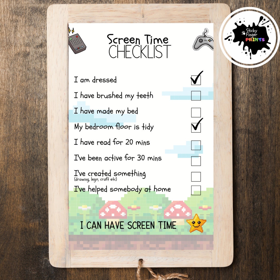 Kids Screen Time Checklist: Printable Chore & Reward Chart (PDF) - Etsy