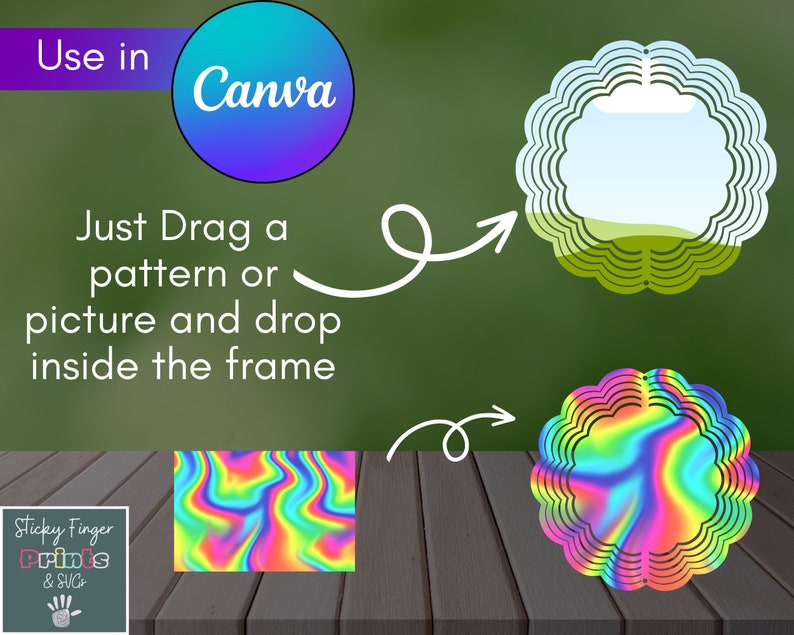 Wind Spinner Custom Editable Template Drag and Drop Canva Frames Bundle ...