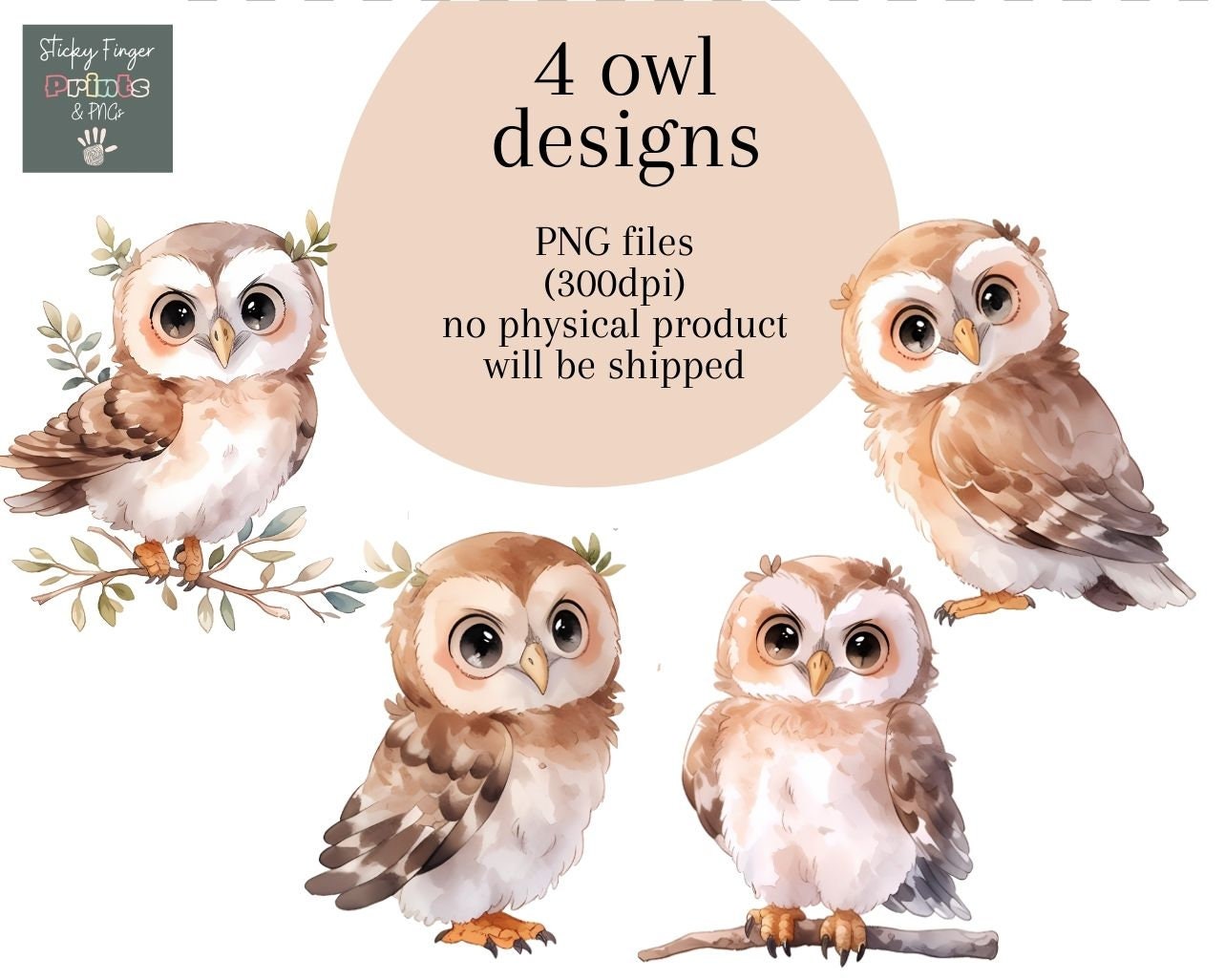 Watercolor Owl Clipart Set Teacher Clipart Digital Download - Etsy
