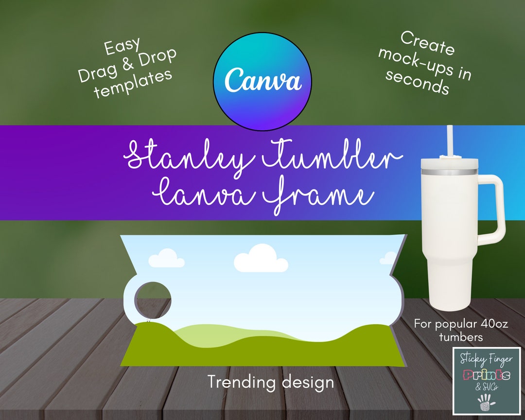 Editable Tumbler Topper Canva Frame Template for Stanley Quencher 40oz ...