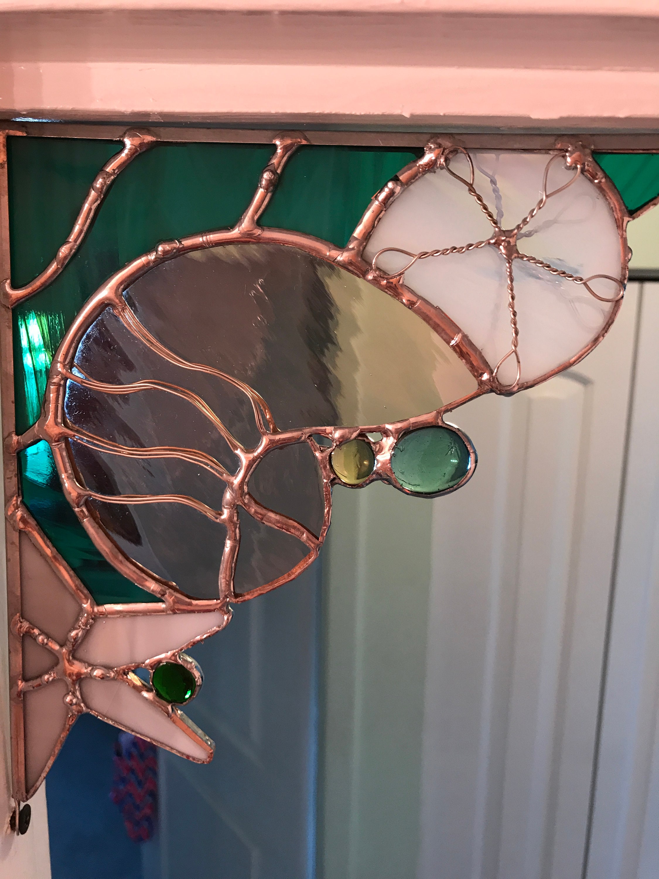 Corner Sea Shell Stained Glass Accents | Etsy