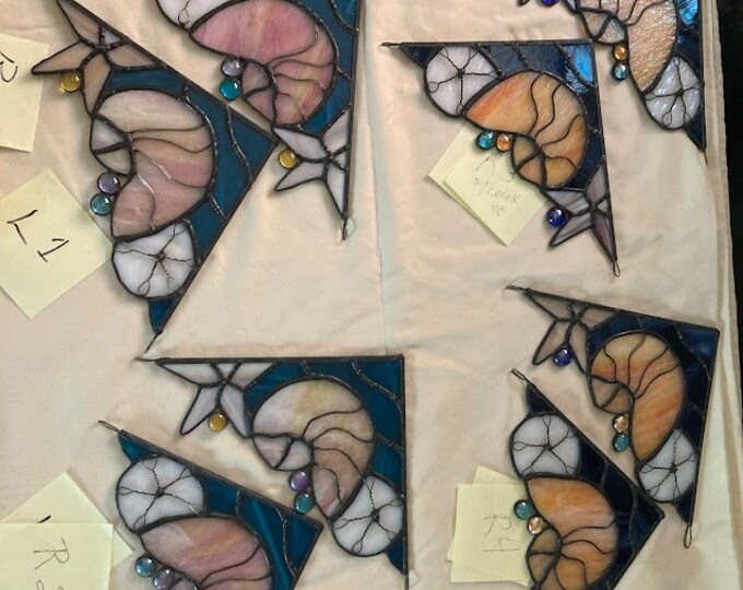 Corner Sea Shell Stained Glass Accents - Etsy