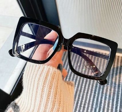 Clear Square Glasses Women Fashion Oversized Transparent Optical ...