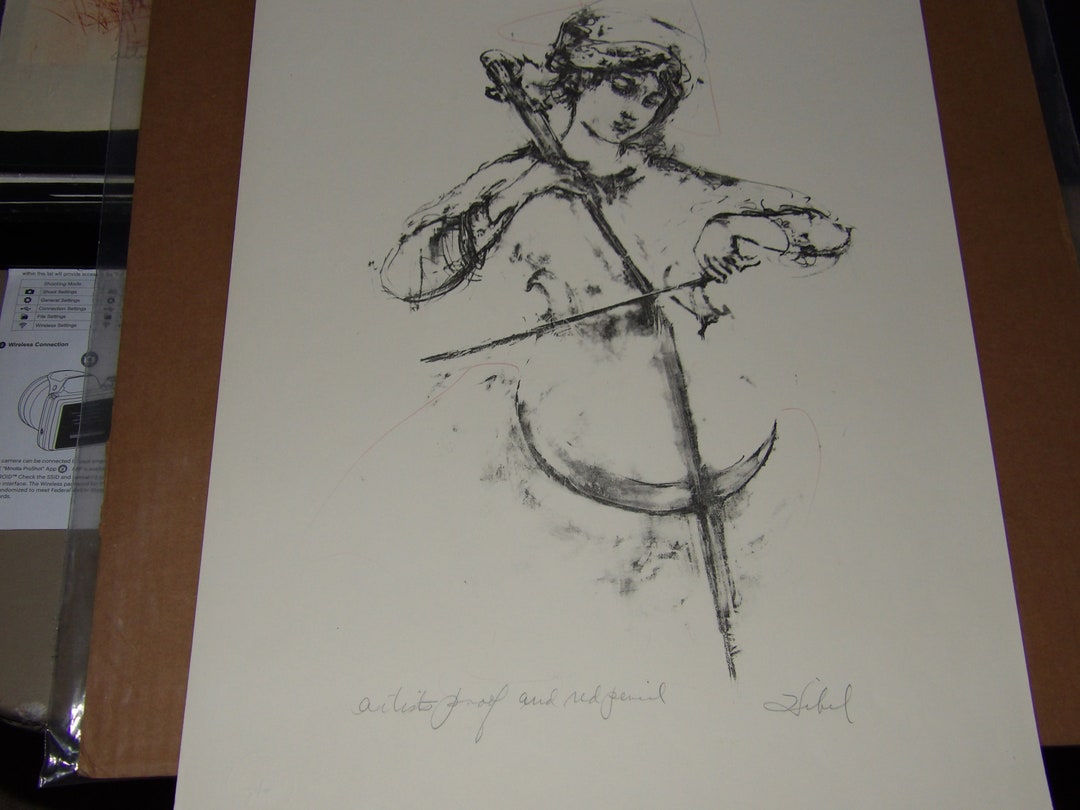The CELLIST Artist Proof and Pencil Lithograph by Edna Hibel - Etsy