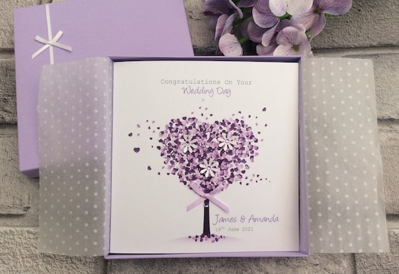 10 Colours 2 Sizes Floral Tree Wedding Card Gift Boxed - Etsy UK