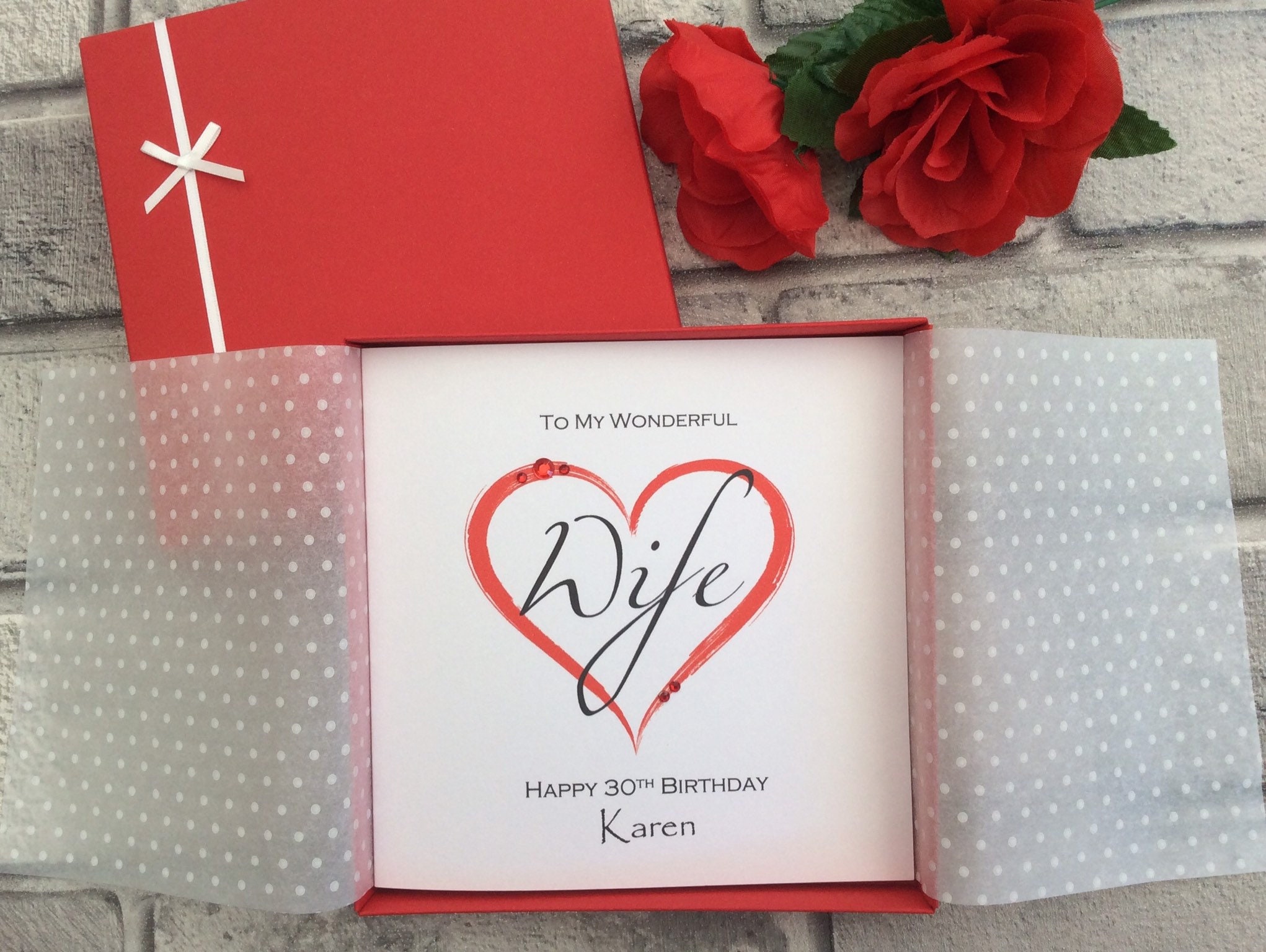 4 Colours 2 Sizes Simple Heart Birthday Card Personalised - Etsy