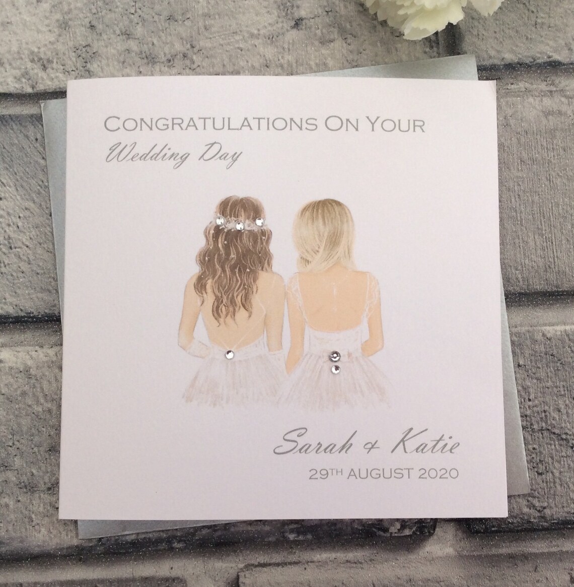 2 Sizes Two Brides Dresses Wedding Card Gift Boxed - Etsy