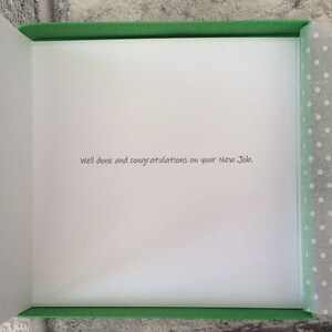 2 Sizes Good Luck/new Job Shamrock Card Personalised Handmade Giftboxed ...