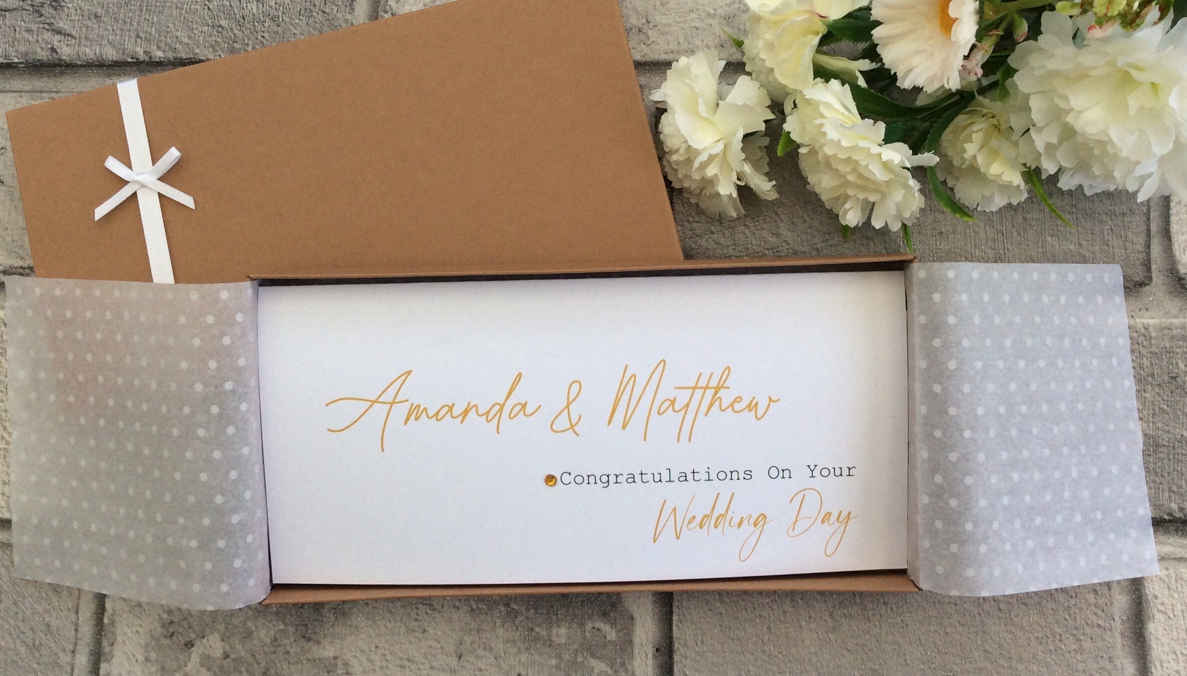 Wedding, 9 Colours, Wording Gift Money Wallet Gift Boxed Personalised ...