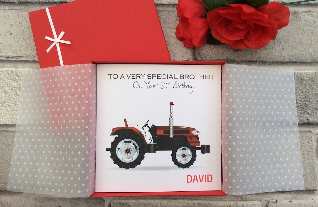 3 Colours 2 Sizes Old Tractor Male Birthday Card Gift Boxed - Etsy