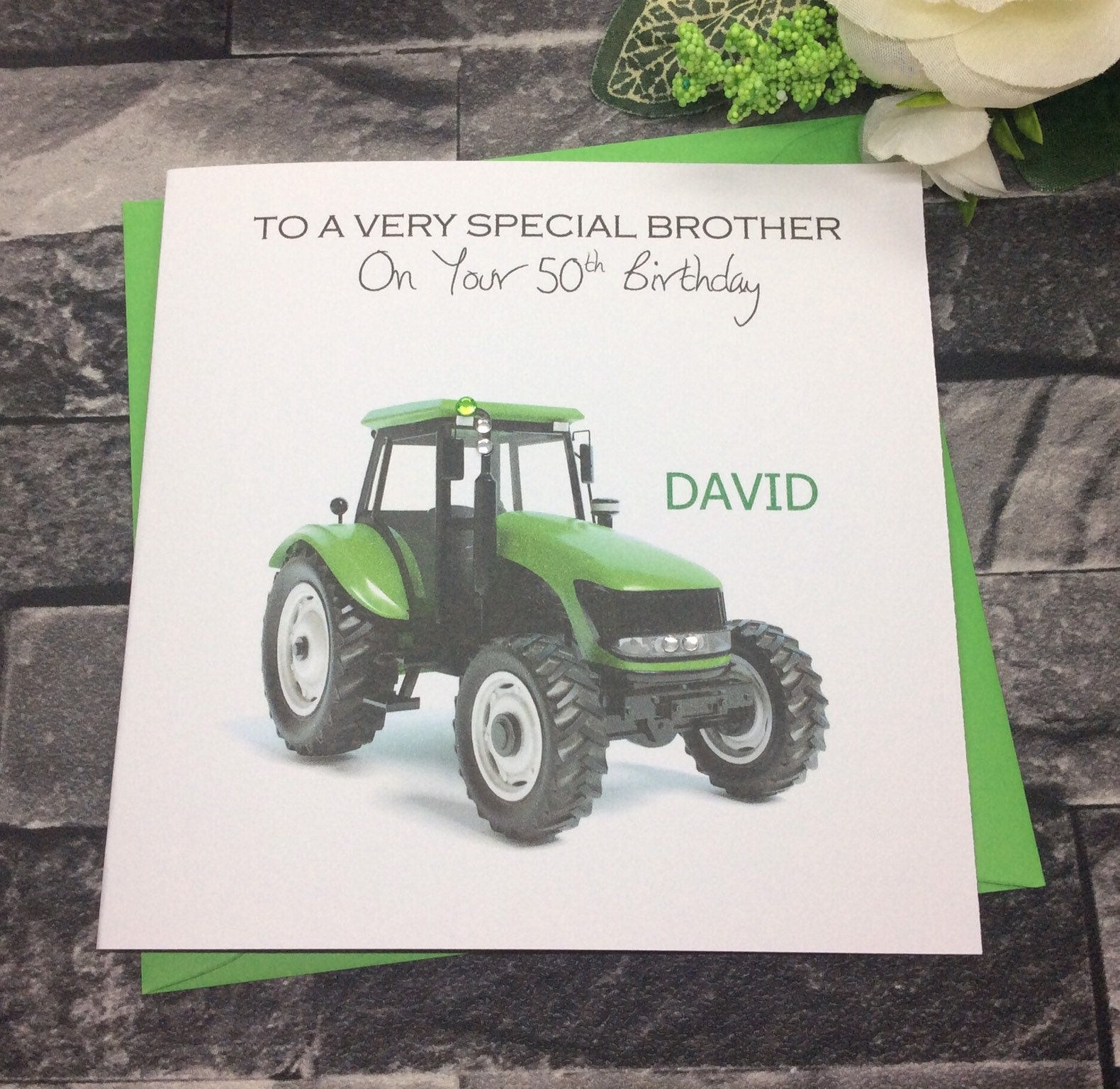 3 Colours 2 Sizes New Tractor Birthday Card Personalised | Etsy