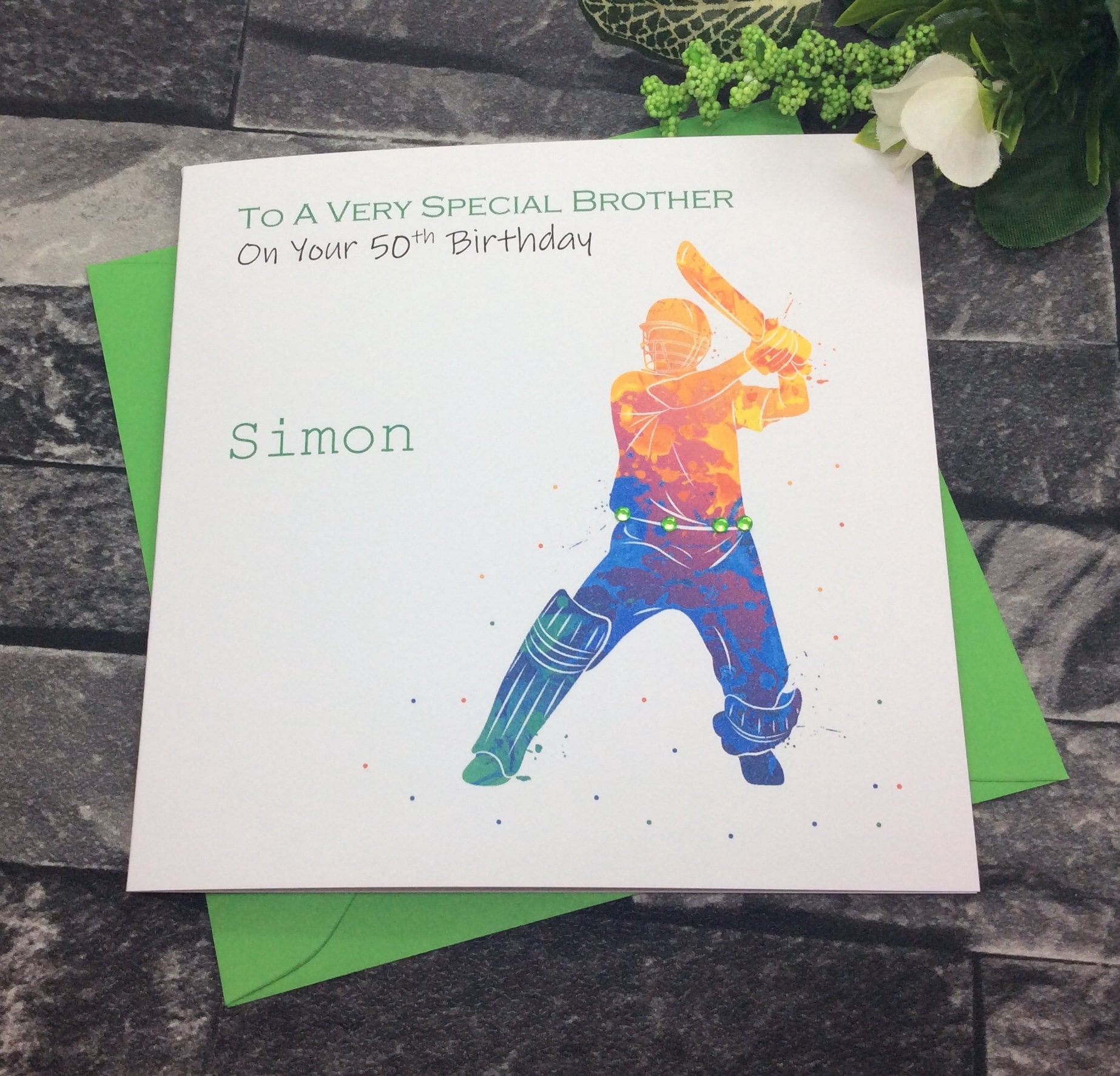 4 Colours 2 Sizes Colourful Cricket Male Birthday Card Etsy