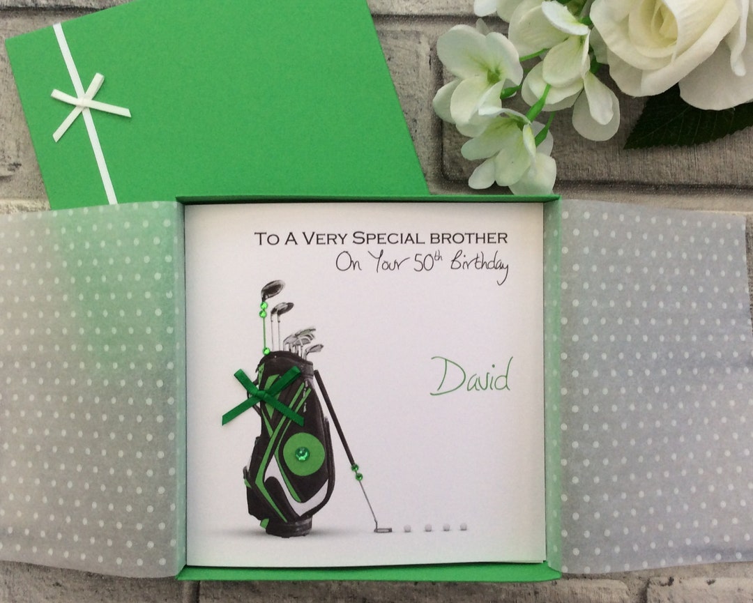 4 Colours 2 Sizes Golf Birthday Card Gift Boxed Handmade - Etsy