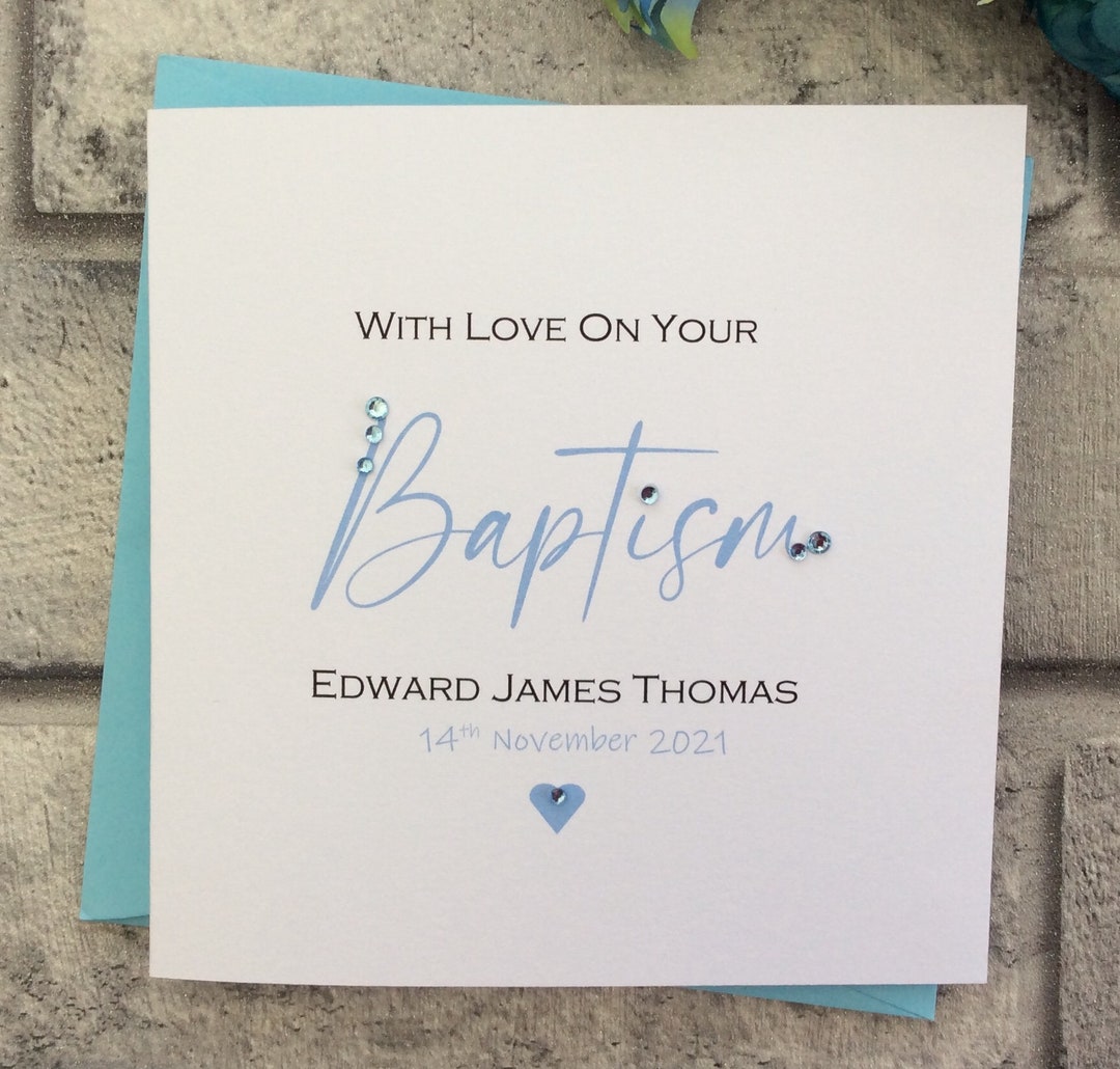 Large Boy Wording Baptism Day Card 8