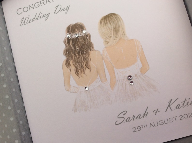 2 Sizes Two Brides Dresses Wedding Card Gift Boxed - Etsy